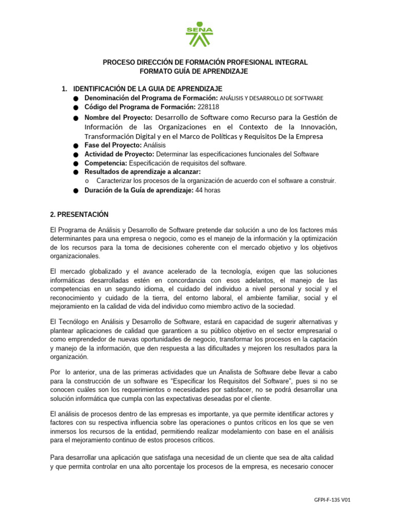 Guia de Aprendizaje Fase 1 ADSO | PDF | Software | Ingeniería de software