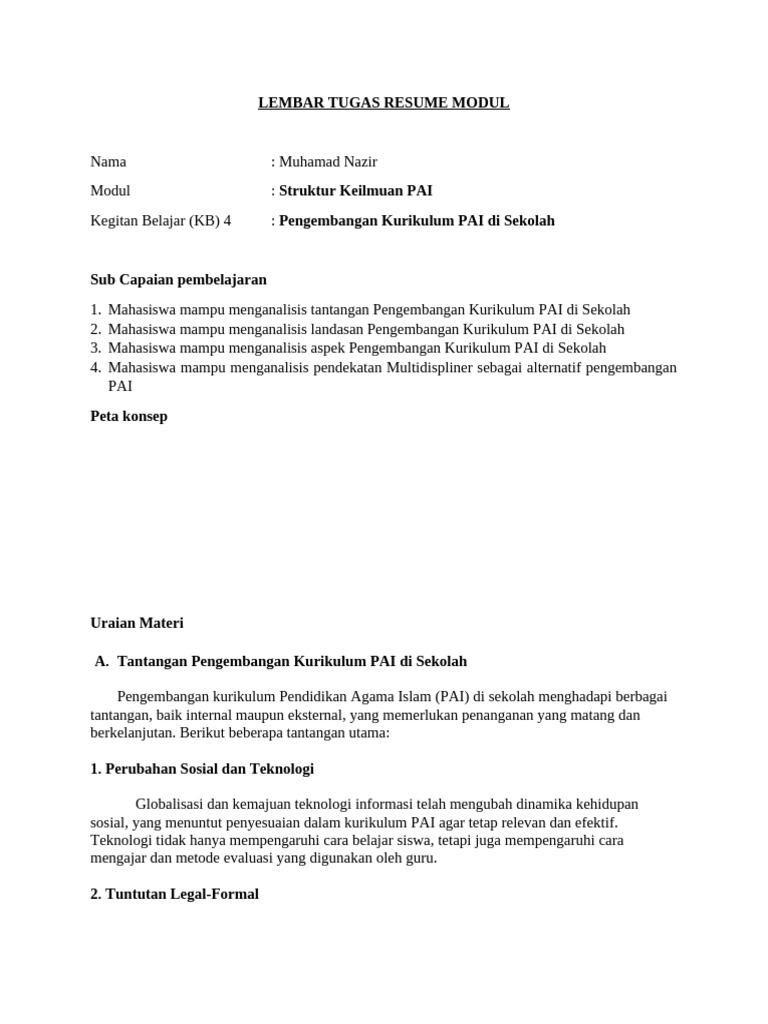 LEMBAR TUGAS RESUME MODUL 8 KB 4 | PDF
