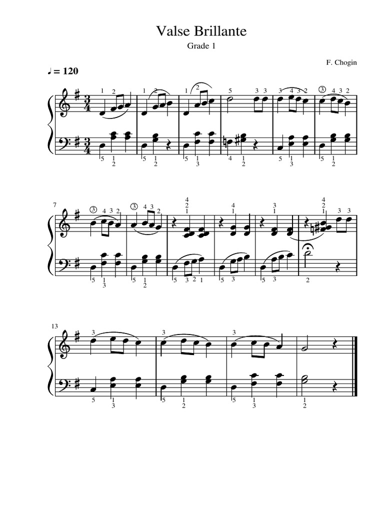 Valse Brillante - Piano Grade 1 (SFILE | PDF
