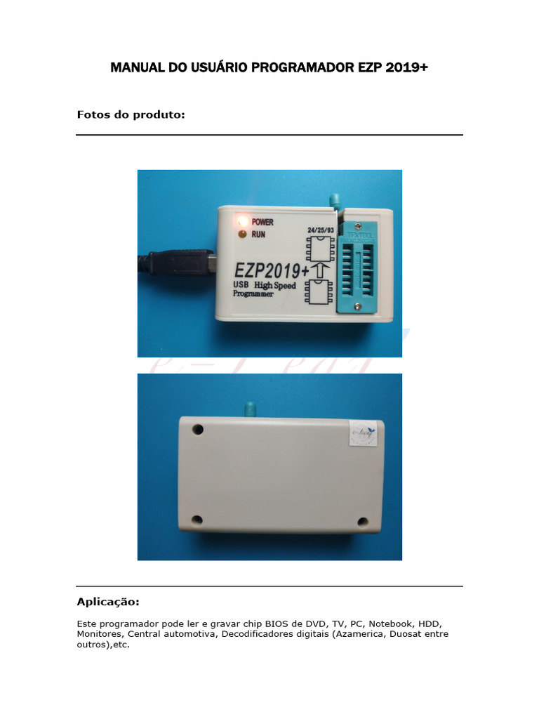 Manual Do Usuário EZP 2019+ | PDF