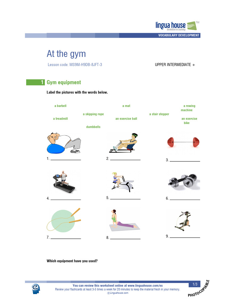 At the gym | PDF