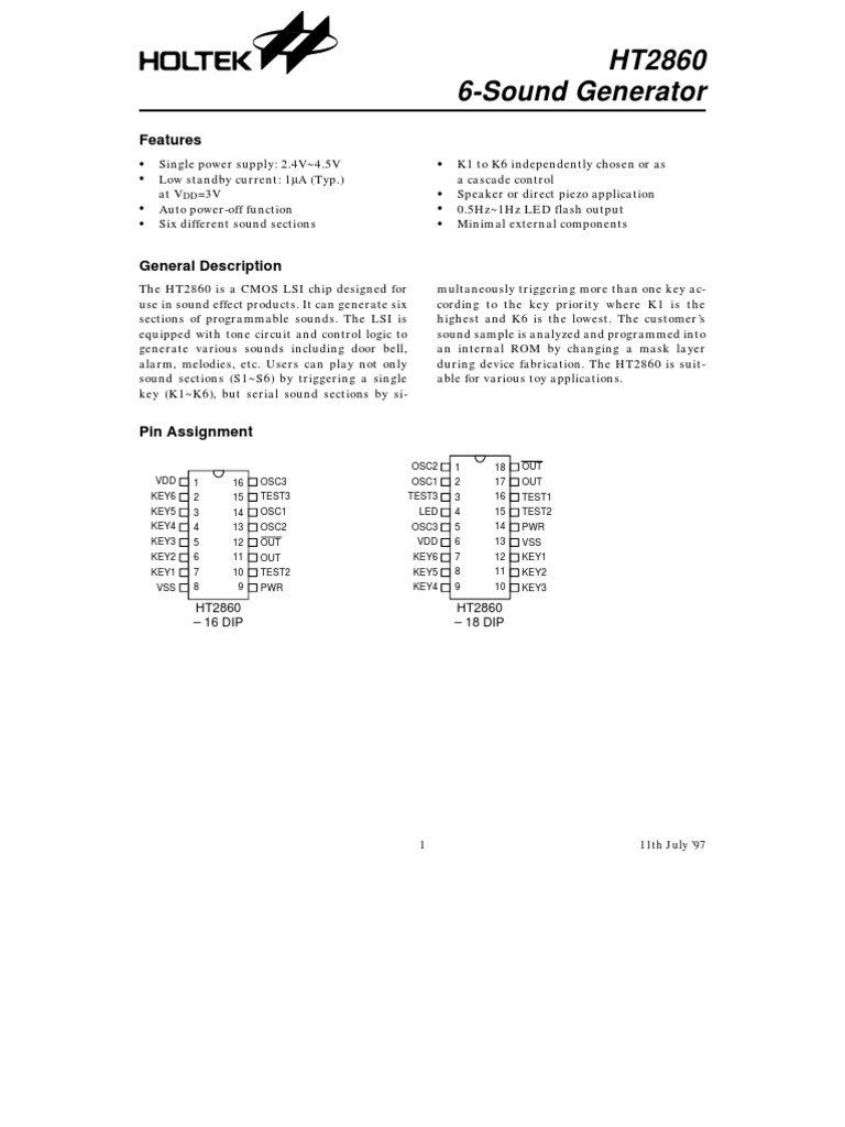 HT 2860 | PDF | Integrated Circuit | Power Supply