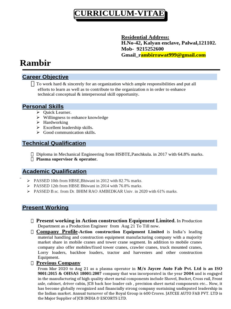 Resume 11 | PDF