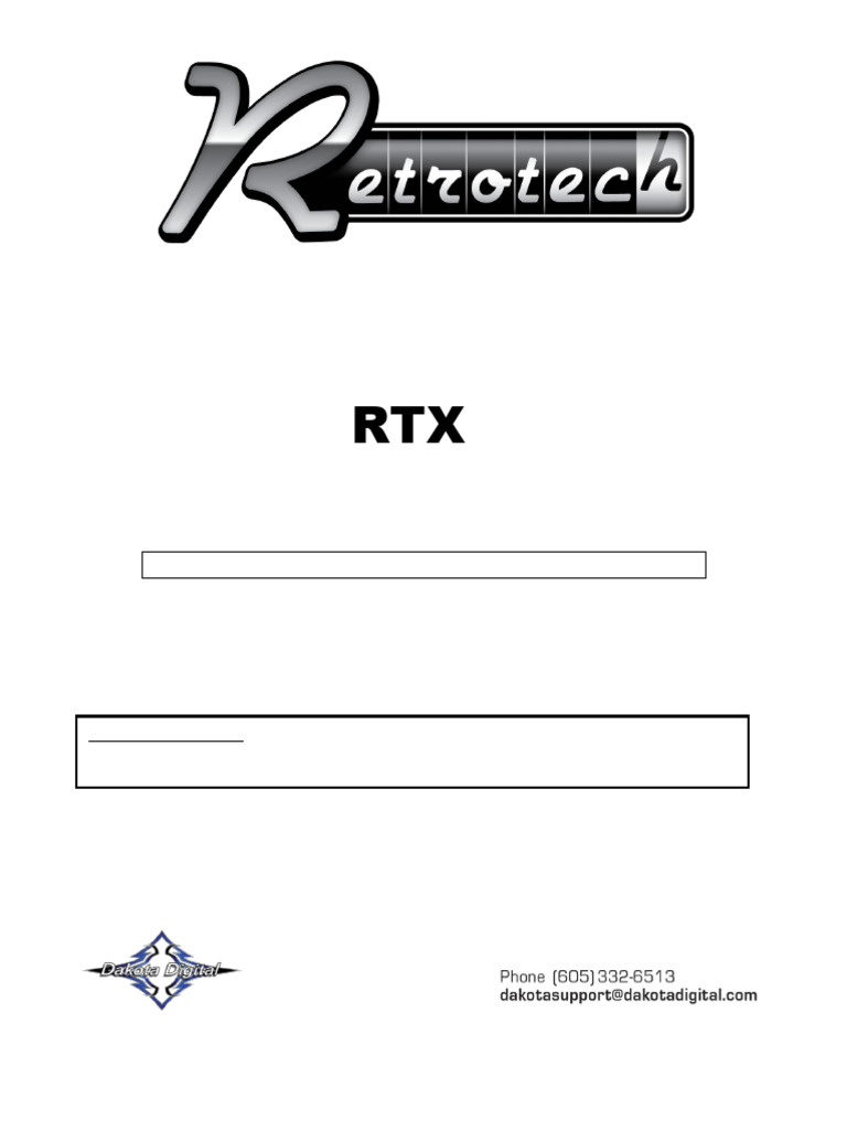 RTX Manual Main DakotaDigital | PDF