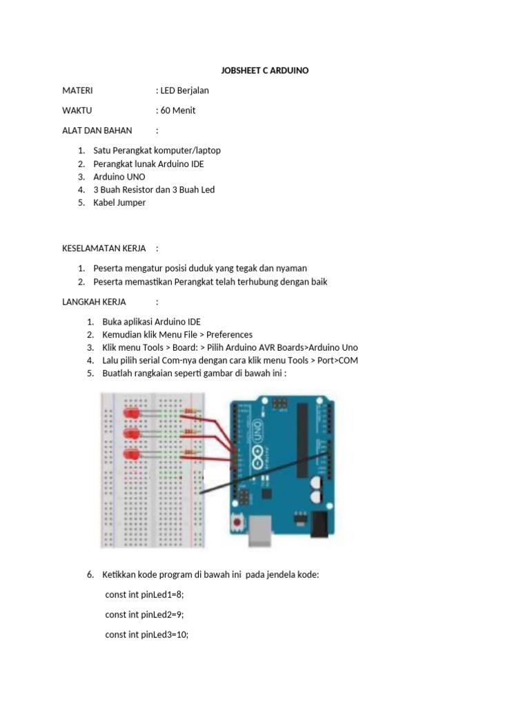 Jobsheet 2 - Led Berderet | PDF