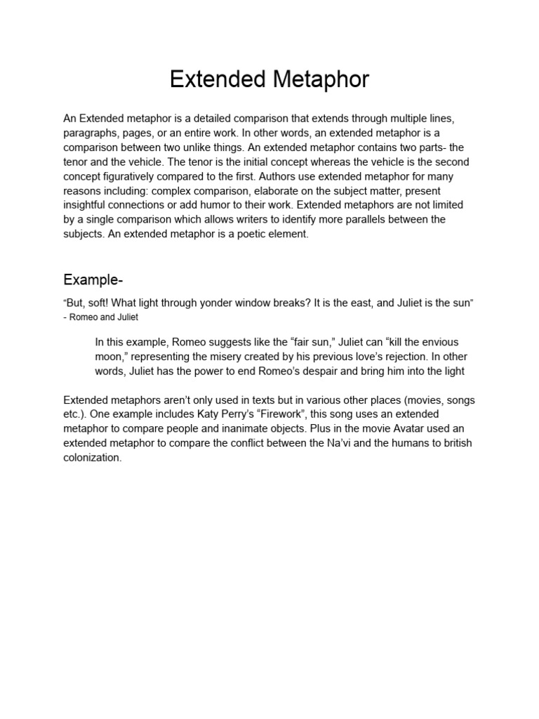 Extended Metaphor | PDF