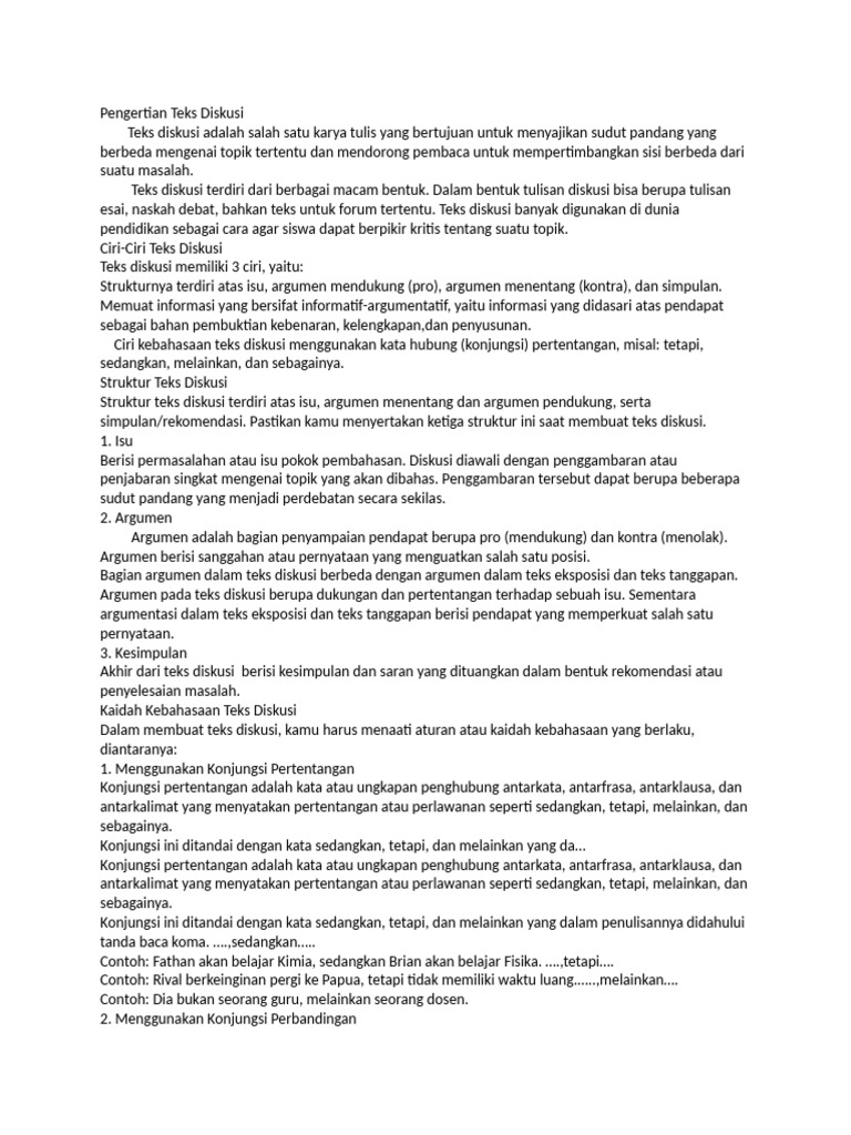 Pengertian Teks Diskusi | PDF