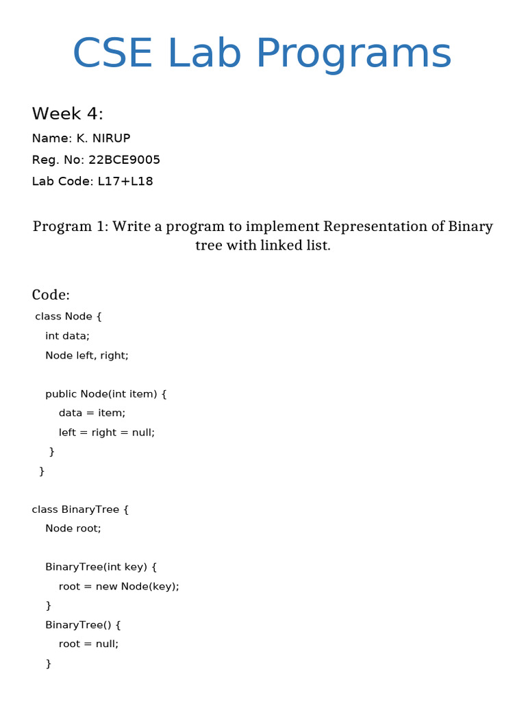 CSE Lab Programs Week4 | PDF