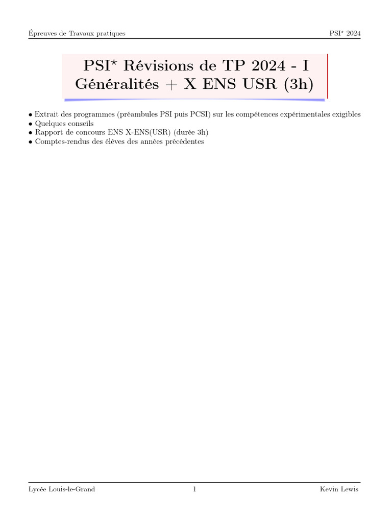 Preparation TPs | PDF