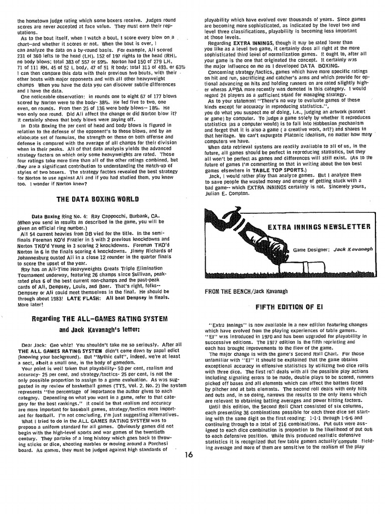 Extra Innings Newsletter Vol 7 No 1 | PDF