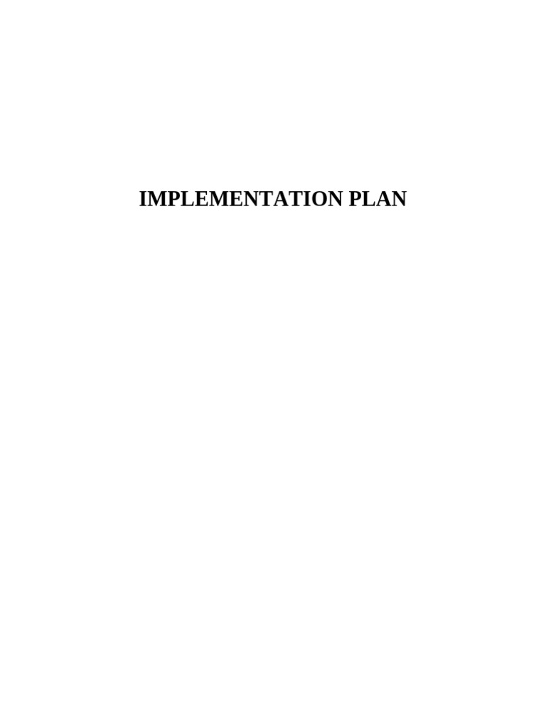 Implementation Plan | PDF | Chronic Kidney Disease | Science & Mathematics
