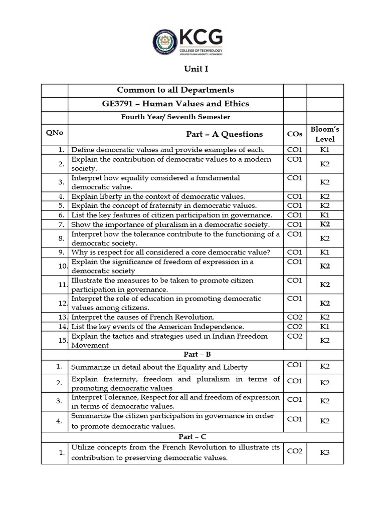 GE3791 - Human Values & Ethics-QB | PDF GE3791 - Human Values & Ethics-QB | PDF