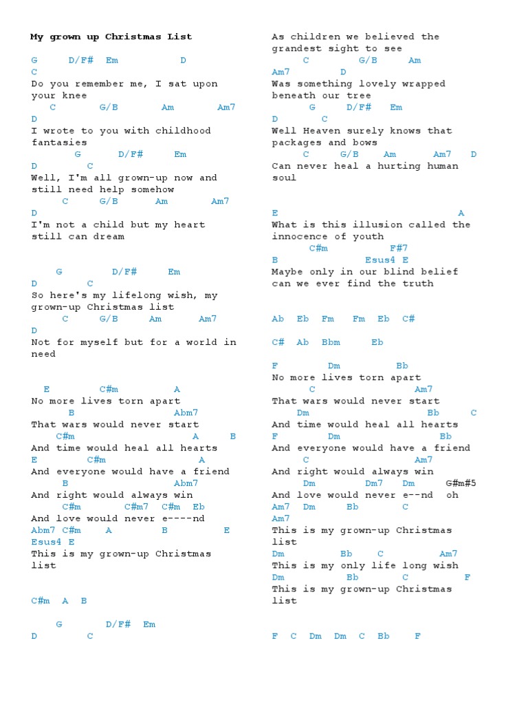 My Grown Up Christmas List | PDF