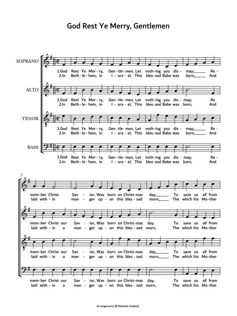 God Rest Ye Merry, Gentlemen - Full Score | PDF | Christmas