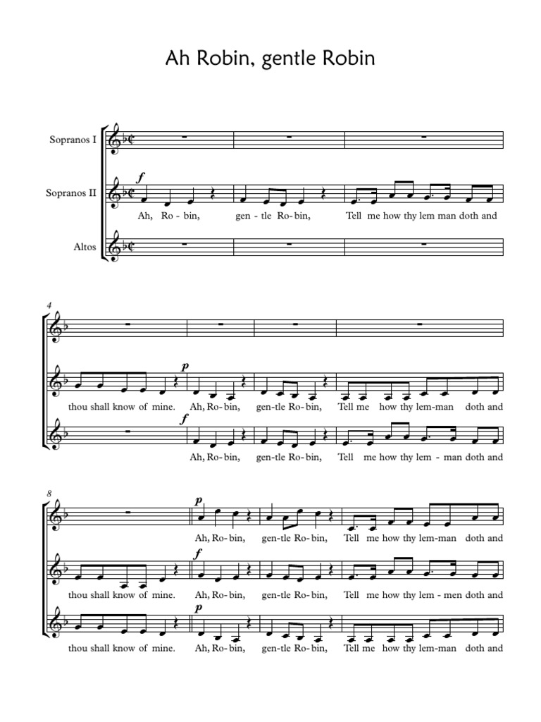 Ah Robin, Gentle Robin - Partition Complète | PDF