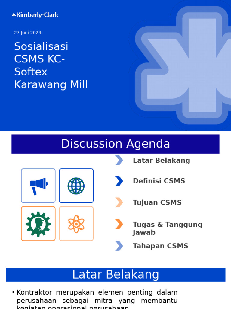 Sosialisasi CSMS KC-Softex Karawang Mill | PDF