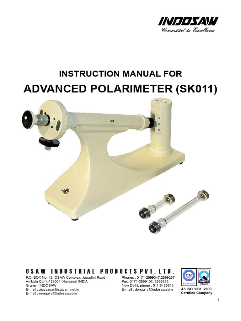 Advanced Polarimeter SK011 | PDF