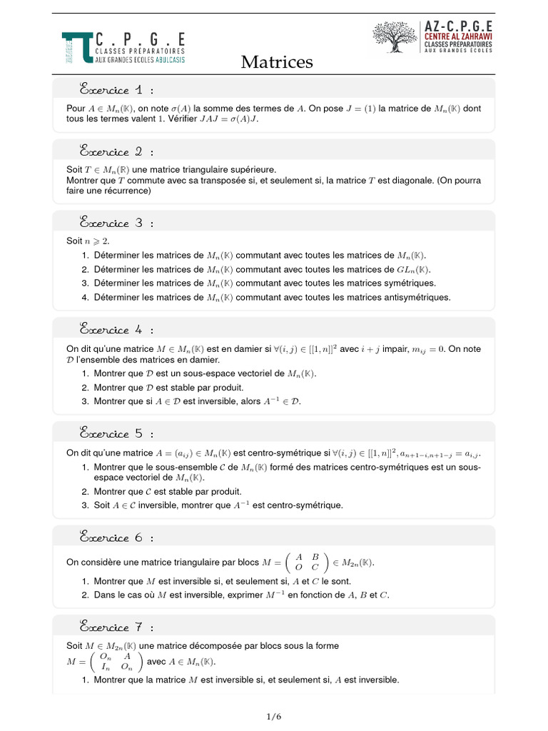 Serie 16 Matrices | PDF