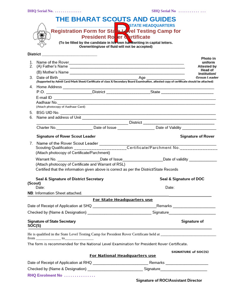 Rashtrapati Rover Award | PDF