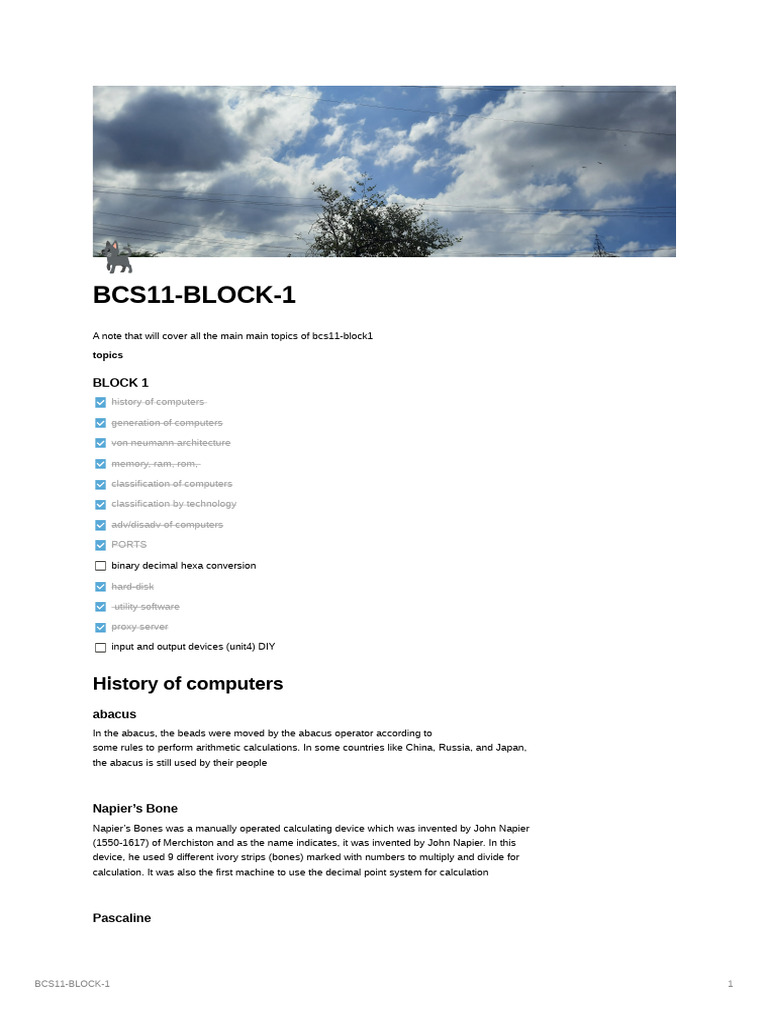 BCS11 Block 1 | PDF