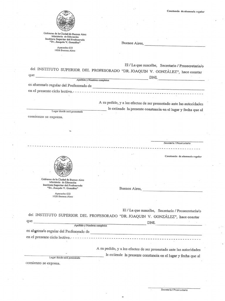 Constancia de Alumno Regular | PDF