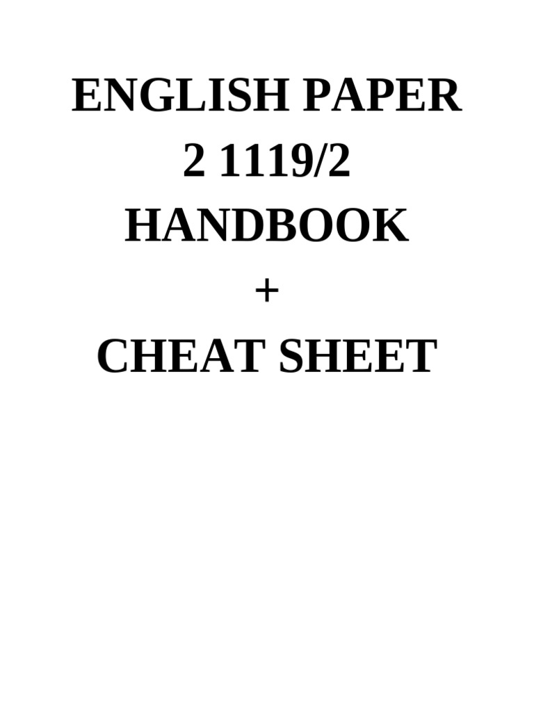 English Paper 2 1119 - 2 Handbook | PDF
