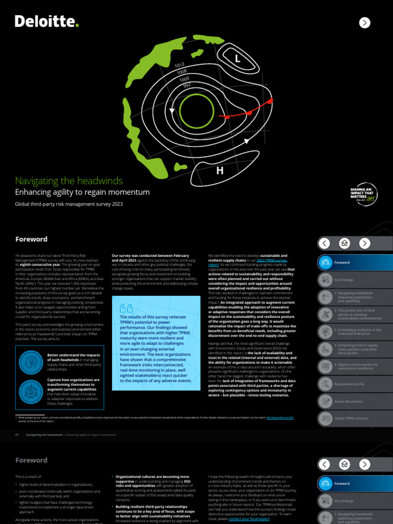 CH Deloitte TPRM Survey Report 2023 | PDF