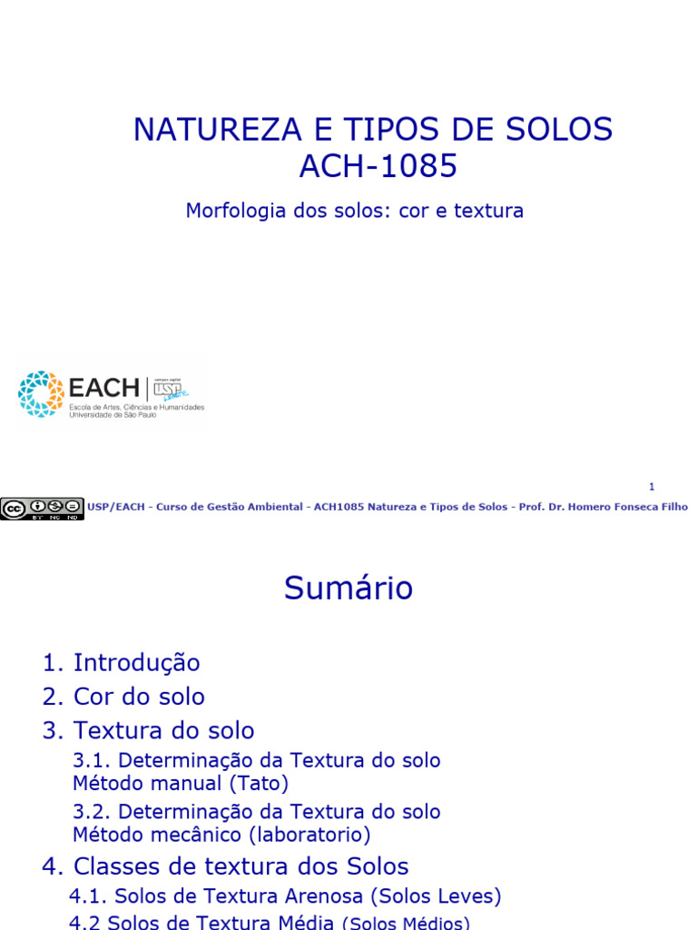 Aula Morfologia Do Solo - Cor e Textura (Excelente) | PDF