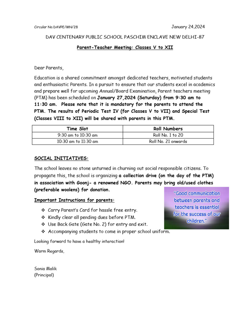 PTM Circular-1 | PDF
