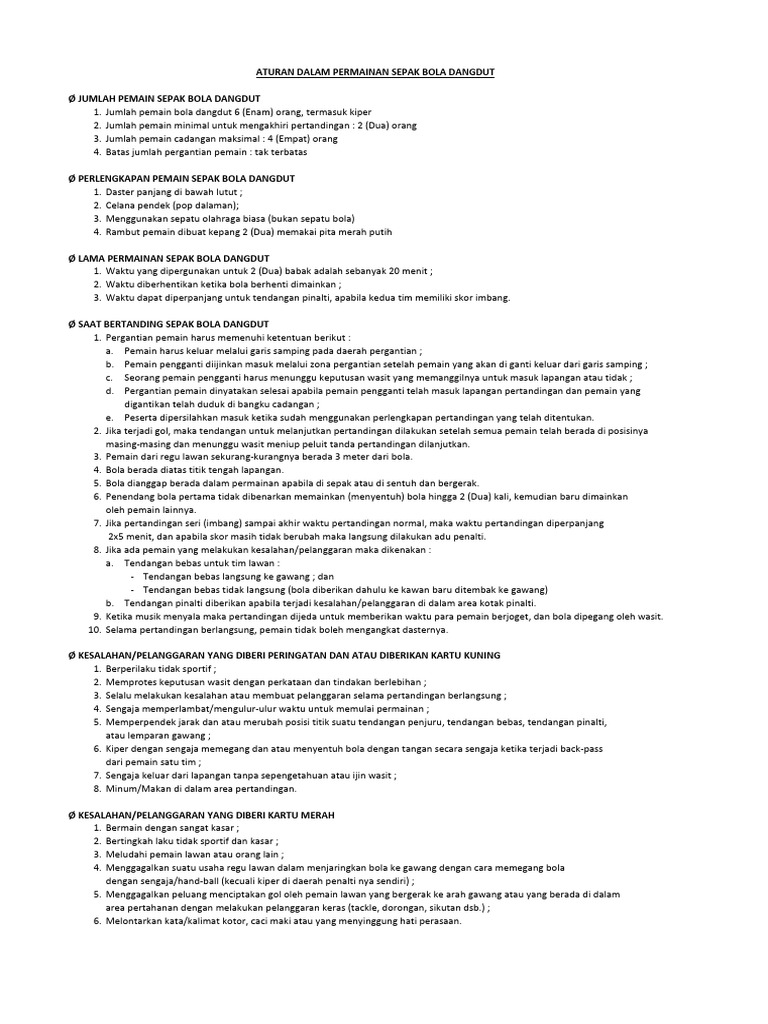 Juknis Perlombaan Boldut | PDF