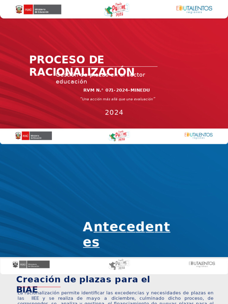 09.07.24 - at Diten - Upp Proceso Racionalización 2024 RVM 071-2024-Minedu | PDF