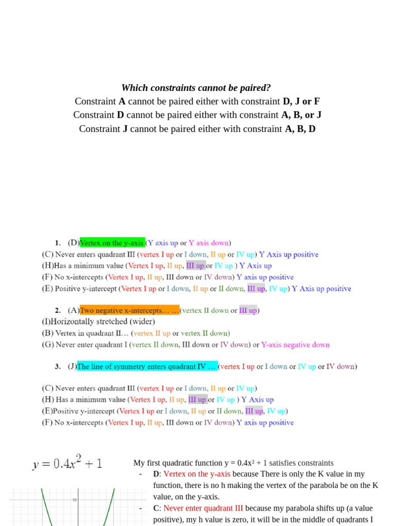 Parabola Menu Task | PDF