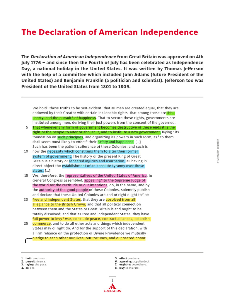 d53 Declaration American Indip | PDF
