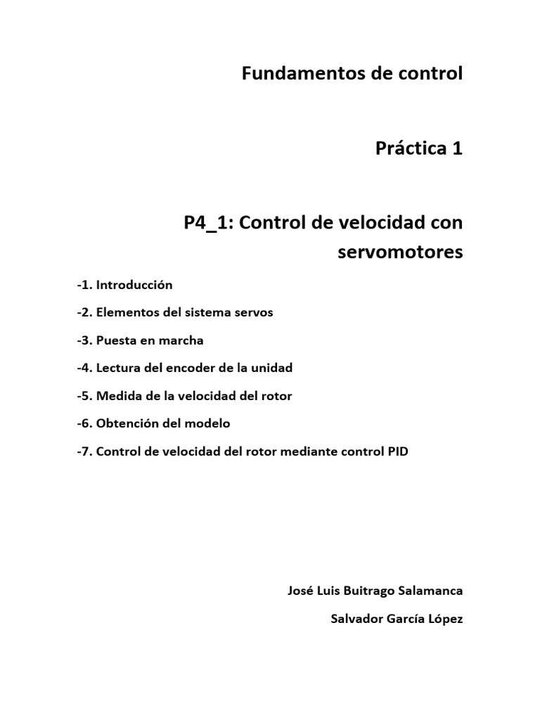 Fundamentos de Control Practica Servo | PDF