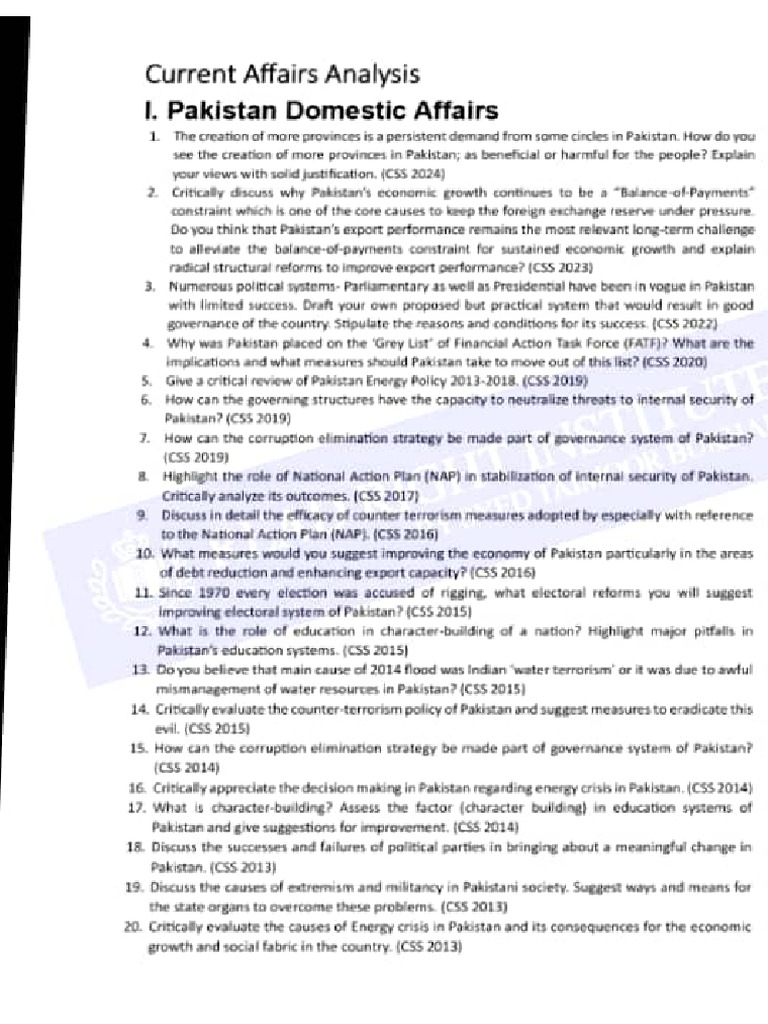 CA Past Paper Analysis | PDF