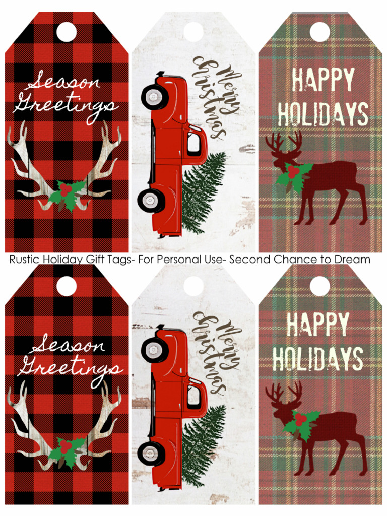 Rustic Christmas Gift Tags | PDF