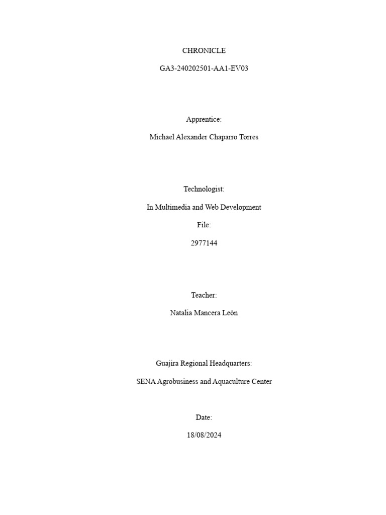 Chronicle - Ga3 240202501 Aa1 Ev03 | PDF