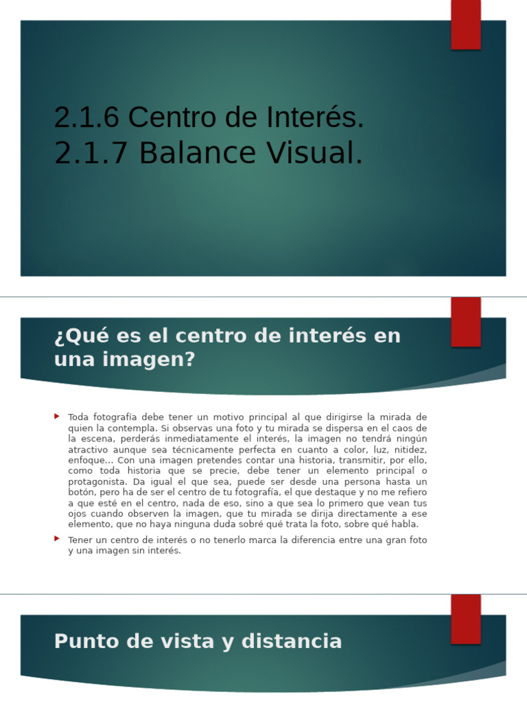 Centro de Interés y Balance Visual en Fotografía | PDF | Composición ...