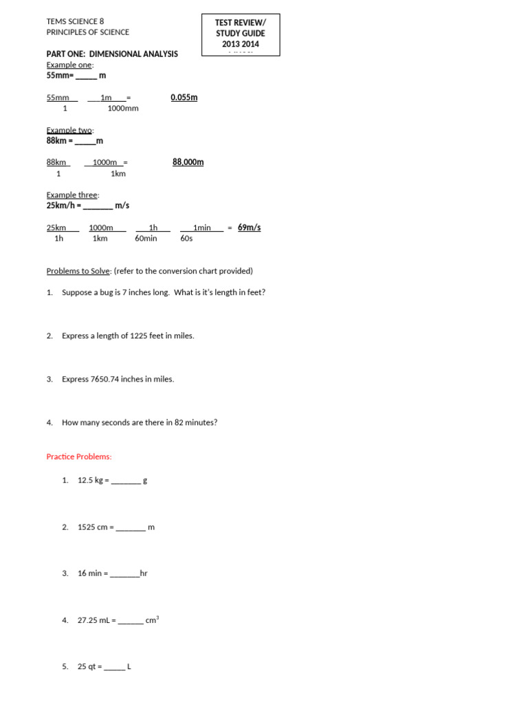 Principles of Science Study Guide | PDF