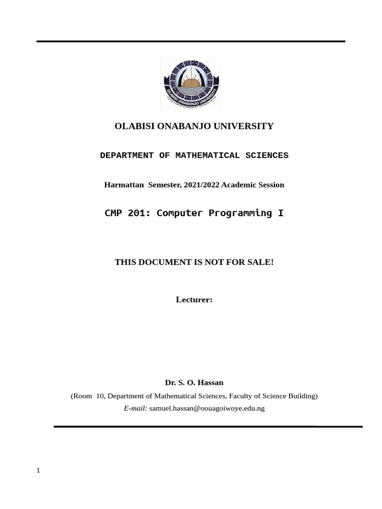 CMP 201 - Pascal | PDF