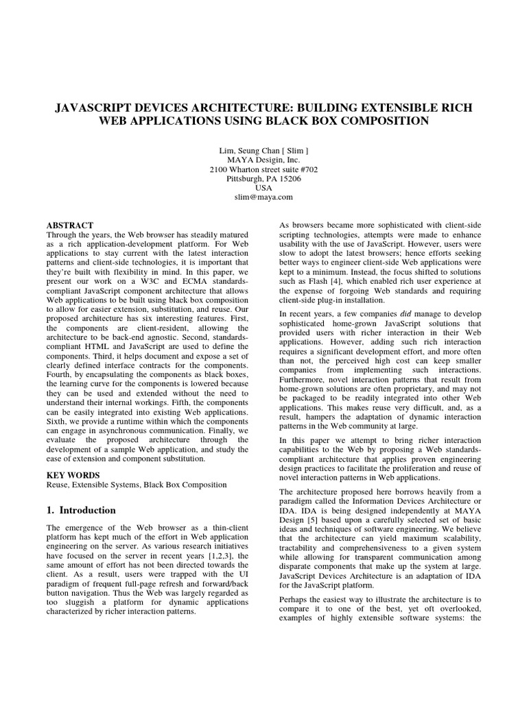 JavaScript Devices Architecture Building | PDF
