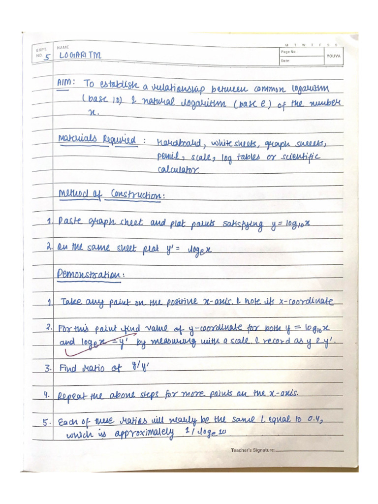Logarithms Pdf
