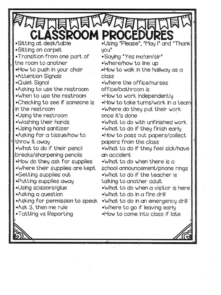 Classroom Procedures | PDF