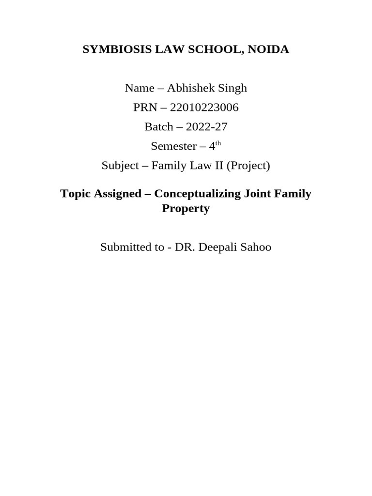 Family Law Ii - Project | PDF