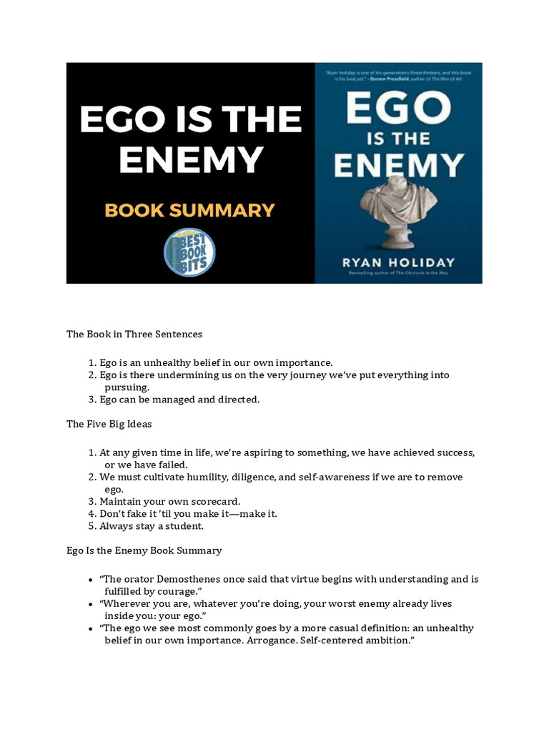 Ego Is The Enemy | PDF