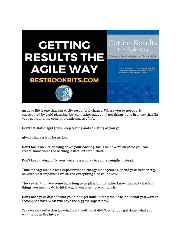 Getting Results the Agile Way | PDF