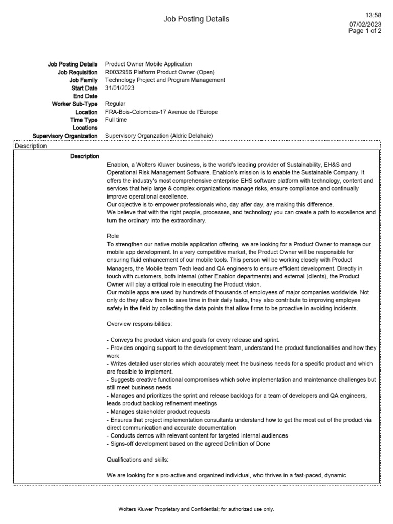 Job Posting Details | PDF