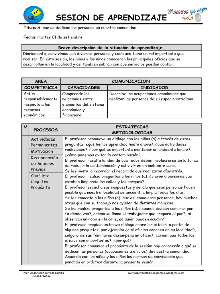 A Que Se Dedican Las Personas en Nuestra Comunidad | PDF