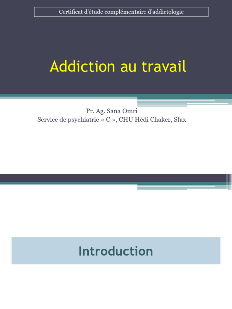 Addiction Au Travail | PDF
