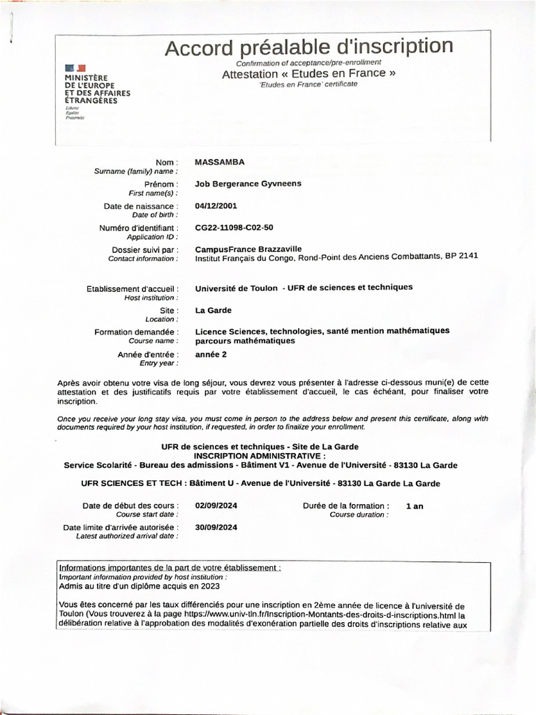 Accord Préalable - Job Scanne PDF | PDF